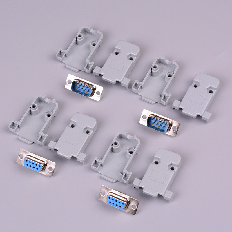 2Set RS232 DB9 female socket plug connector 9 pin copper RS232 adapter ...