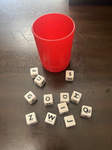 Vintage 1986 Jitters Game Replacement Letter Dice And Red Cup | eBay