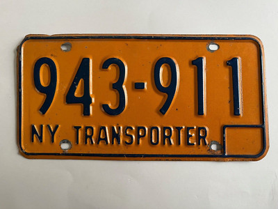 1973 New York TRANSPORTER License Plate All Original Tough Non ...