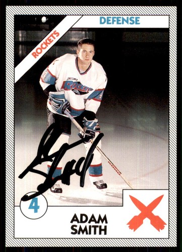 1993-94 Tacoma Rockets WHL Adam Smith IP Signed Auto Tacoma Rockets #4 ...