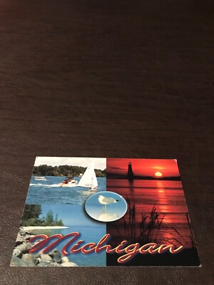 GREETINGS FROM THE GREAT STATE OF MICHIGAN - UNPOSTED POSTCARD | eBay