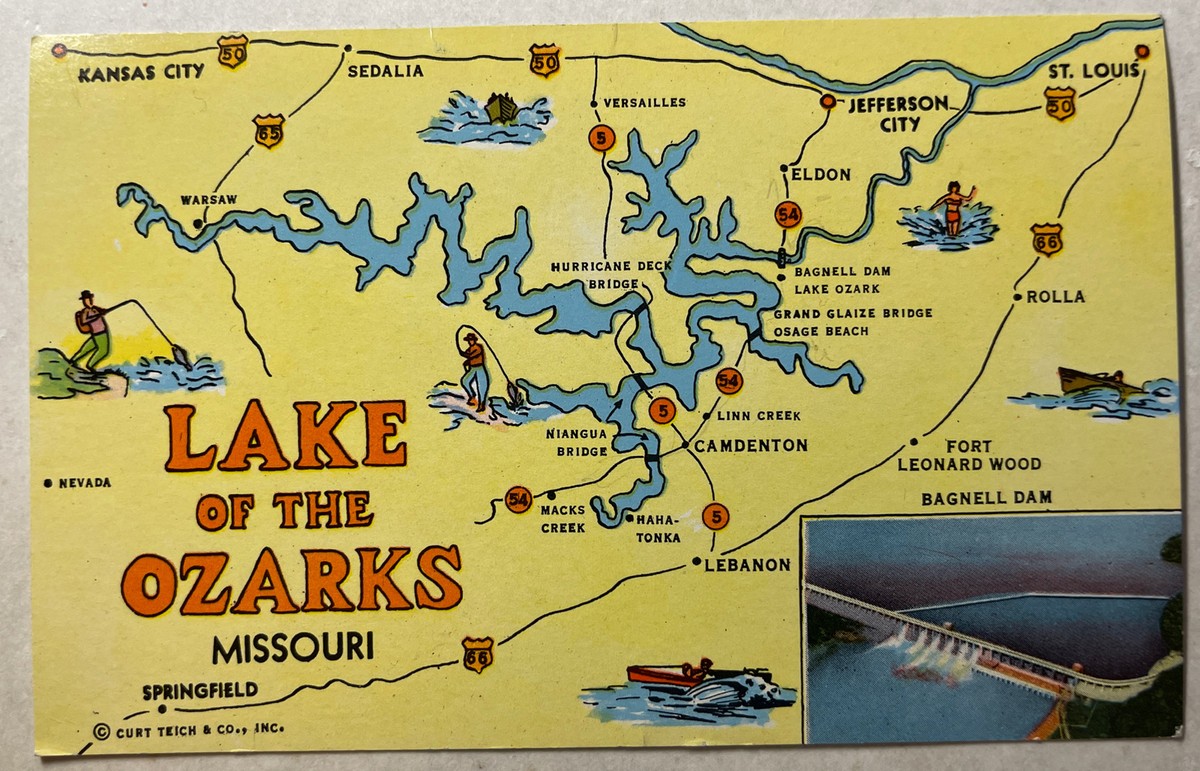 Relief Map Of Missouri Lake Of Ozarks With The
