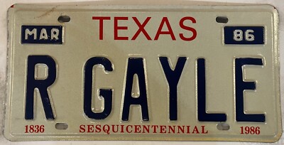 Vanity OUR GAYLE GALE license plate Gael Gail Gaylon Gaylor Gaile TX ...