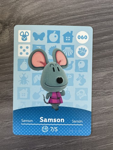 Samson #060 Series 1 Animal Crossing Amiibo Card | eBay