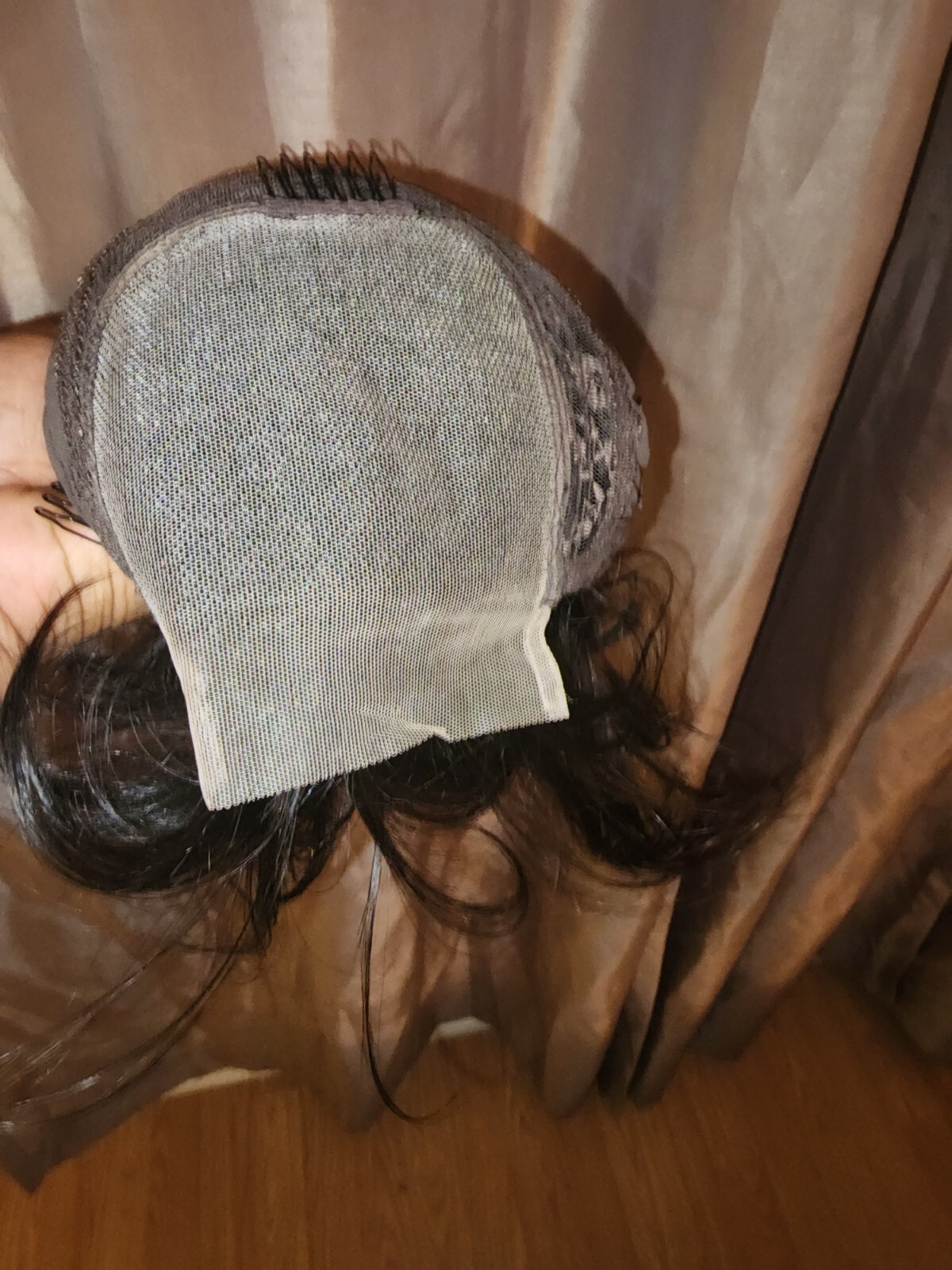 human hair wigs 100% natural bob closure with 6 inch parting on either ...