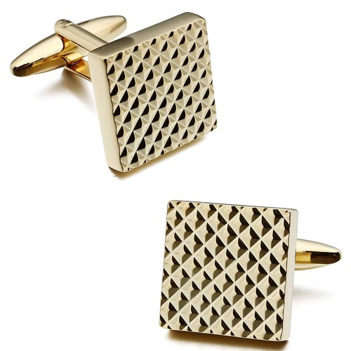 Textured Gold Square Cufflinks | eBay