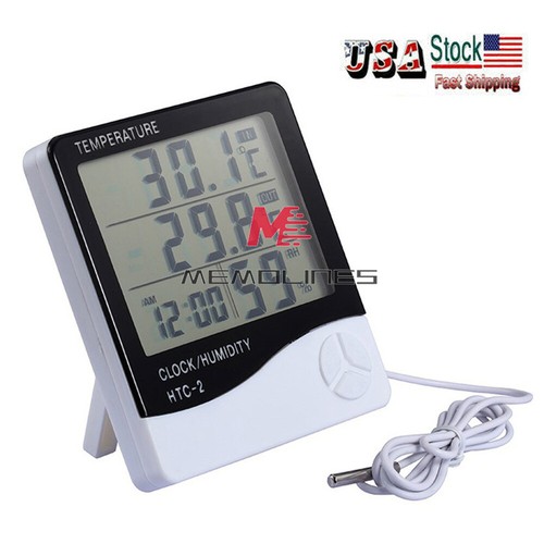 HTC-2 Digital LCD Temperature Thermometer Hygrometer Humidity Meter ...