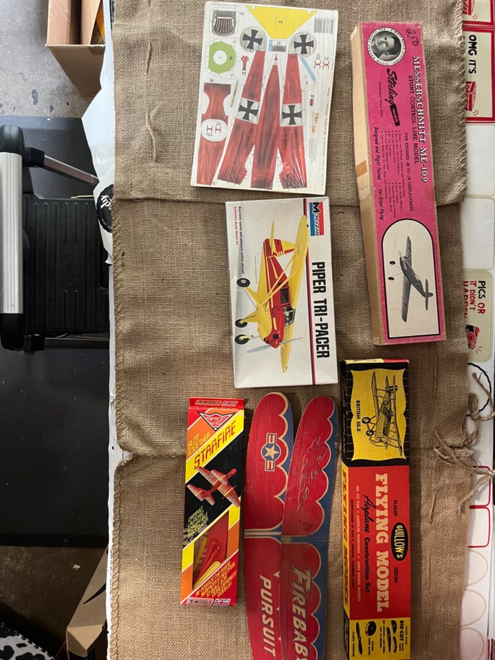 Model airplane parts, boxes, may be a couple complete kits, but not 100 ...