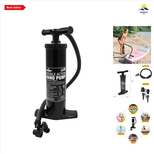 Double Action Hand Pump for All Inflatables, Portable, Includes 3 ...