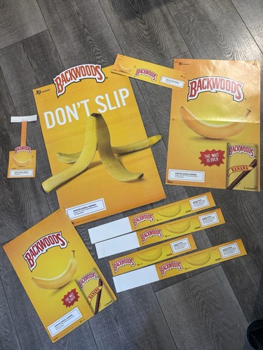 Lot Of Banana Backwoods Advertising Poster Decals Display only | eBay
