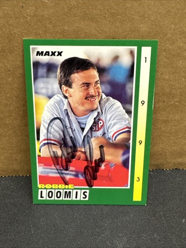 1993 MAXX NASCAR Racing #169 Robbie Loomis Signed On Card Autograph ...