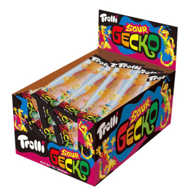 40 x TROLLI SOUR GECKO LIZARD GUMMI GUMMY RAINBOW BULK LOLLIES KIDS ...