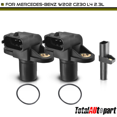 2x Camshaft & 1x Crankshaft Position Sensor for Mercedes-Benz C230 W202 ...
