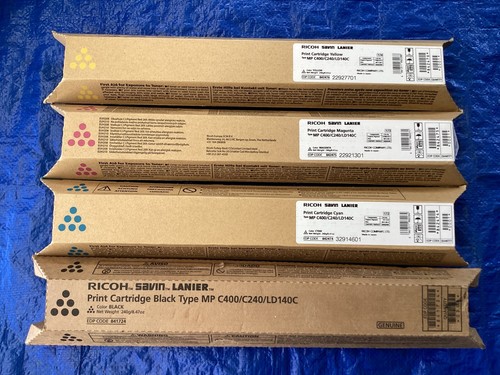 NEW! Lot of 4, Genuine Ricoh MP C300, 400 K/C/M/Y 841724,842474/75/76 ...
