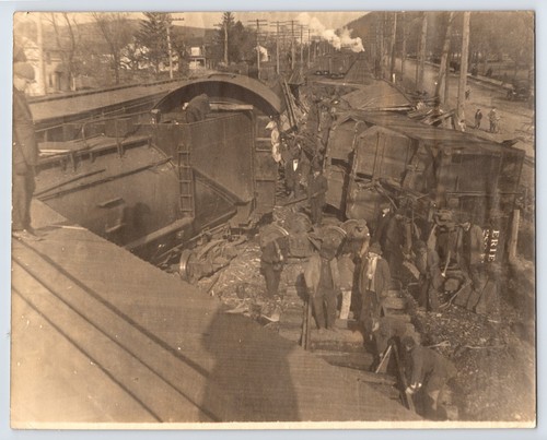Antique Photo Erie Railroad Train Wreck 1910s Suffern New York 8"x10 ...