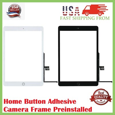 For iPad 6th Gen Touch Screen Glass Digitizer + Home Button + Adhesive ...