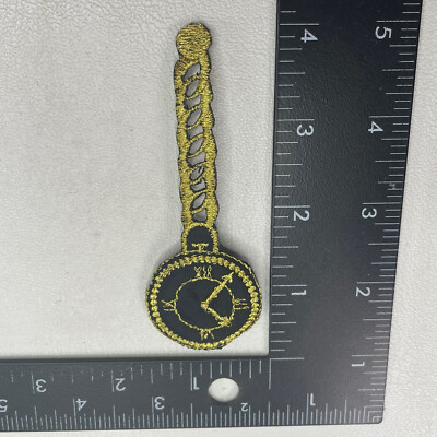 Gold On Black POCKET WATCH Patch Time Piece Clock 001S | eBay