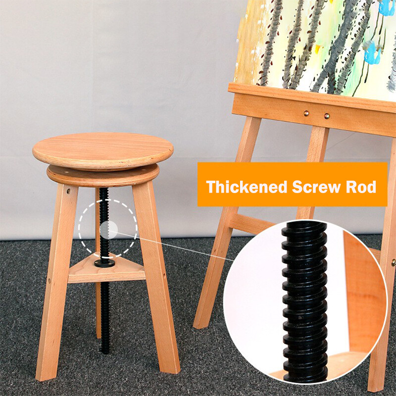 Wooded Drafting Stool with Adjustable Height,Artist Painting Stool,Wood ...
