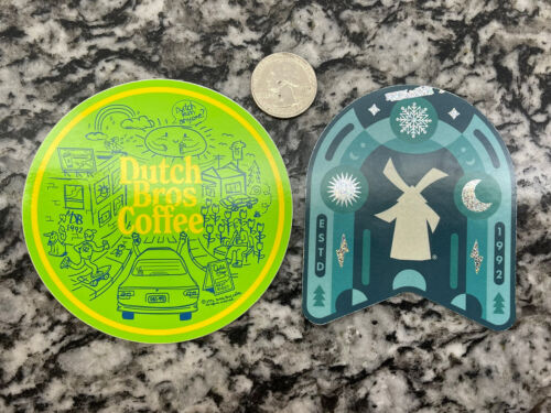 (2) Dutch Bros Coffee Co. STICKERS/ DECALS- Christmas 2022 Design ...