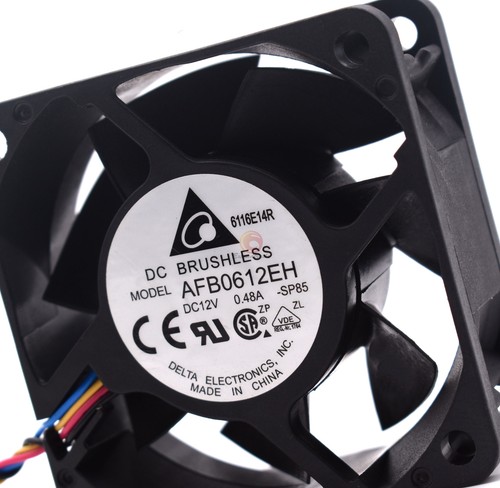 One Delta AFB0612EH 6025 12V 0.48A 4-pin PWM temperature control fan ...