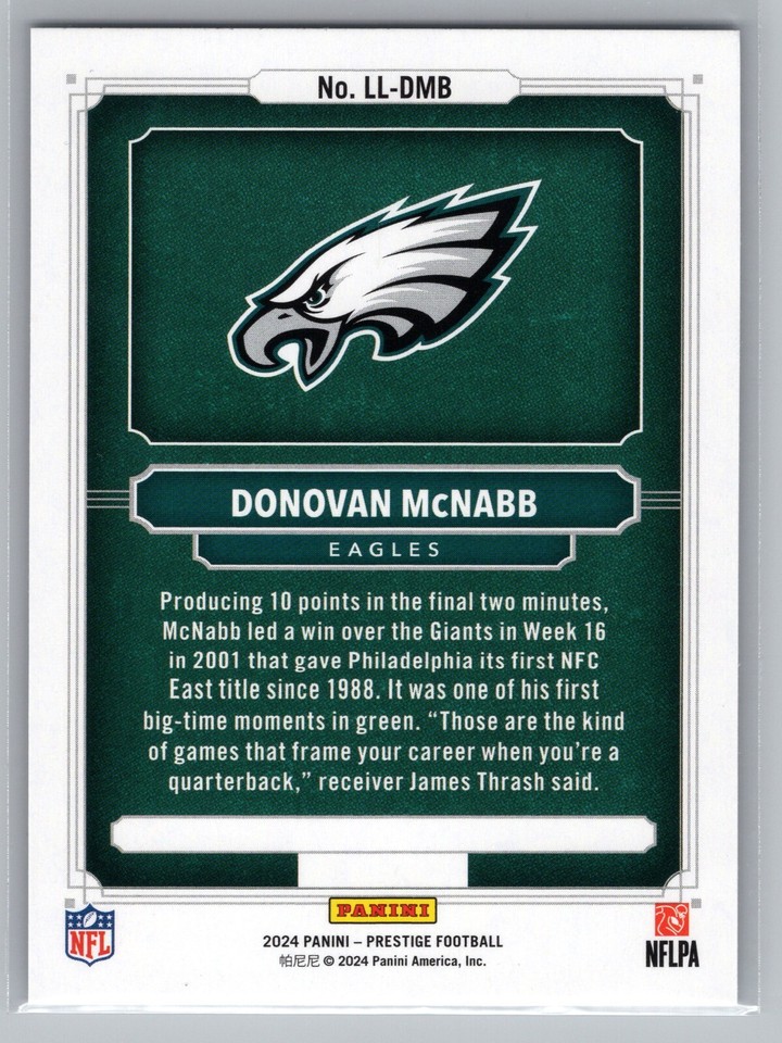 Donovan McNabb 2024 Panini Prestige Football Living Legends #LL-DMB ...