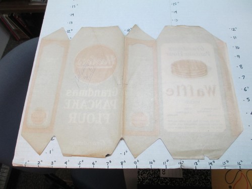 HECKER'S Grandma's pancake waffle flour box wrapper 1927 sample label ...