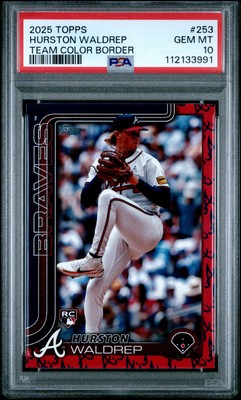 2025 Topps #253 Hurston Waldrep Team Color Border PSA 10 | eBay