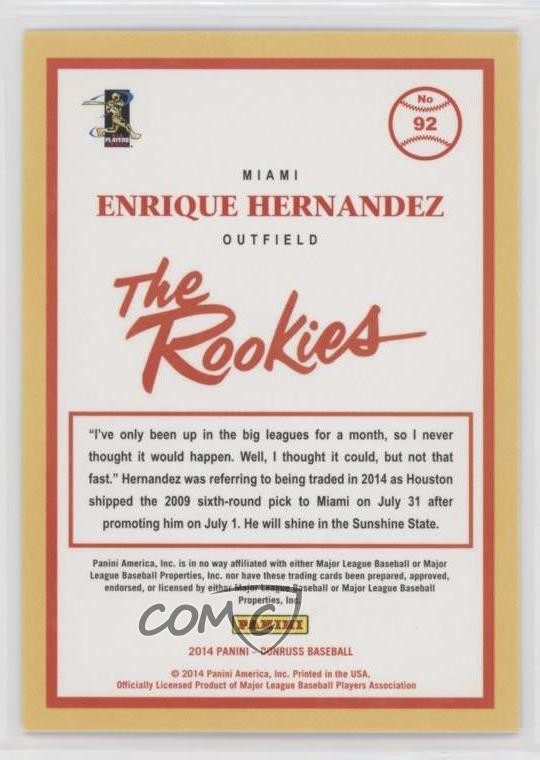 2014 Panini Donruss The Rookies Enrique Hernandez #92 7uo | eBay