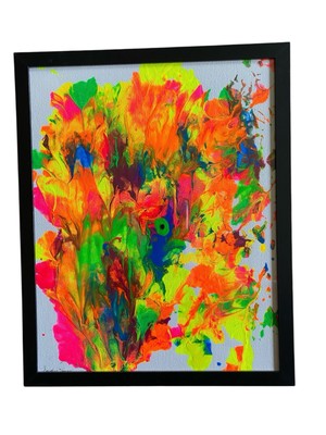Original Abstract Acrylic Multi Colored Painting On Canvas Signed | eBay