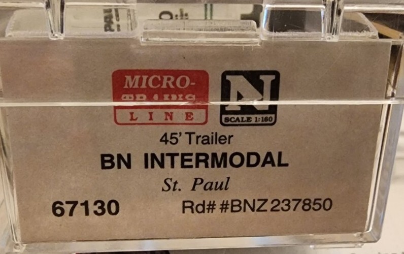 Micro Trains N Scale 45' Trailer BN Intermodal #BNZ 237850 | eBay