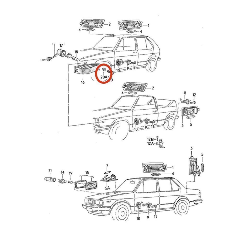 20 X YOU.S Blinker Spread Nut Socket Nut Fastening Clips For Audi Skoda ...