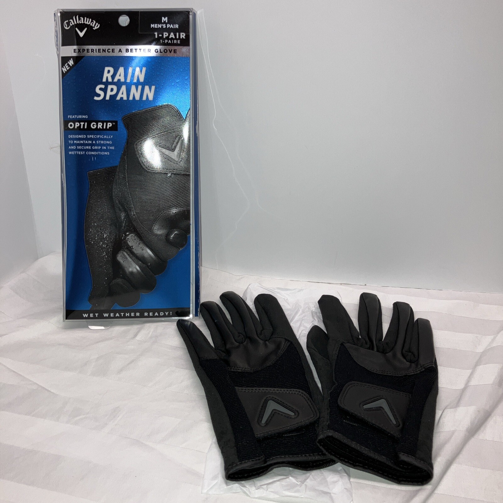 Callaway Golf Rain Spann Opti Grip Gloves (1 Pair) - Black - M | eBay
