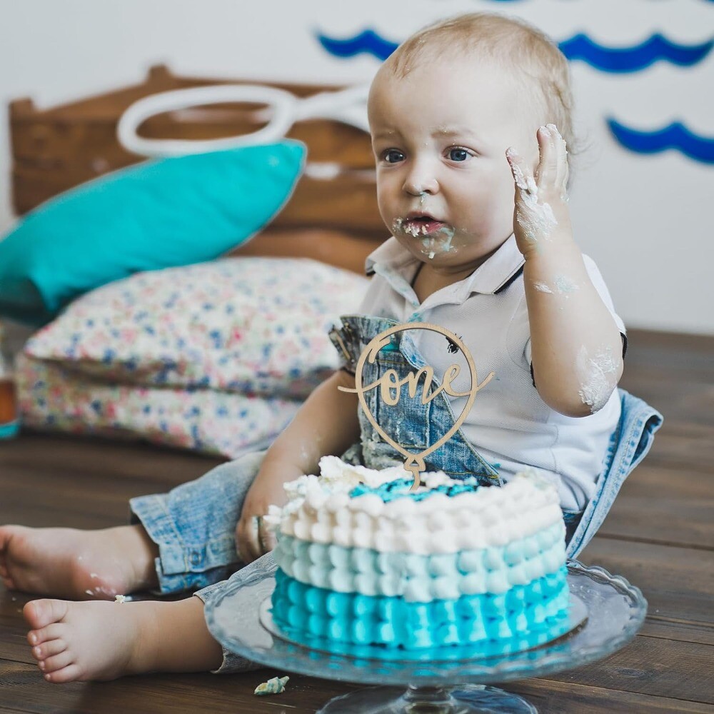 2 Pcs 2 Style Cake Toppers Round One Cake Topper New Cake Tag Cake Shop ...