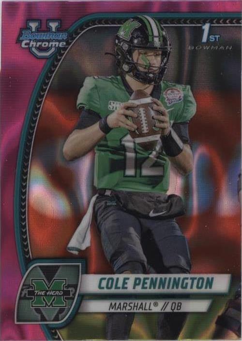 2024 Bowman University Chrome - Cole Pennington #45 Pink Lava Refractor ...