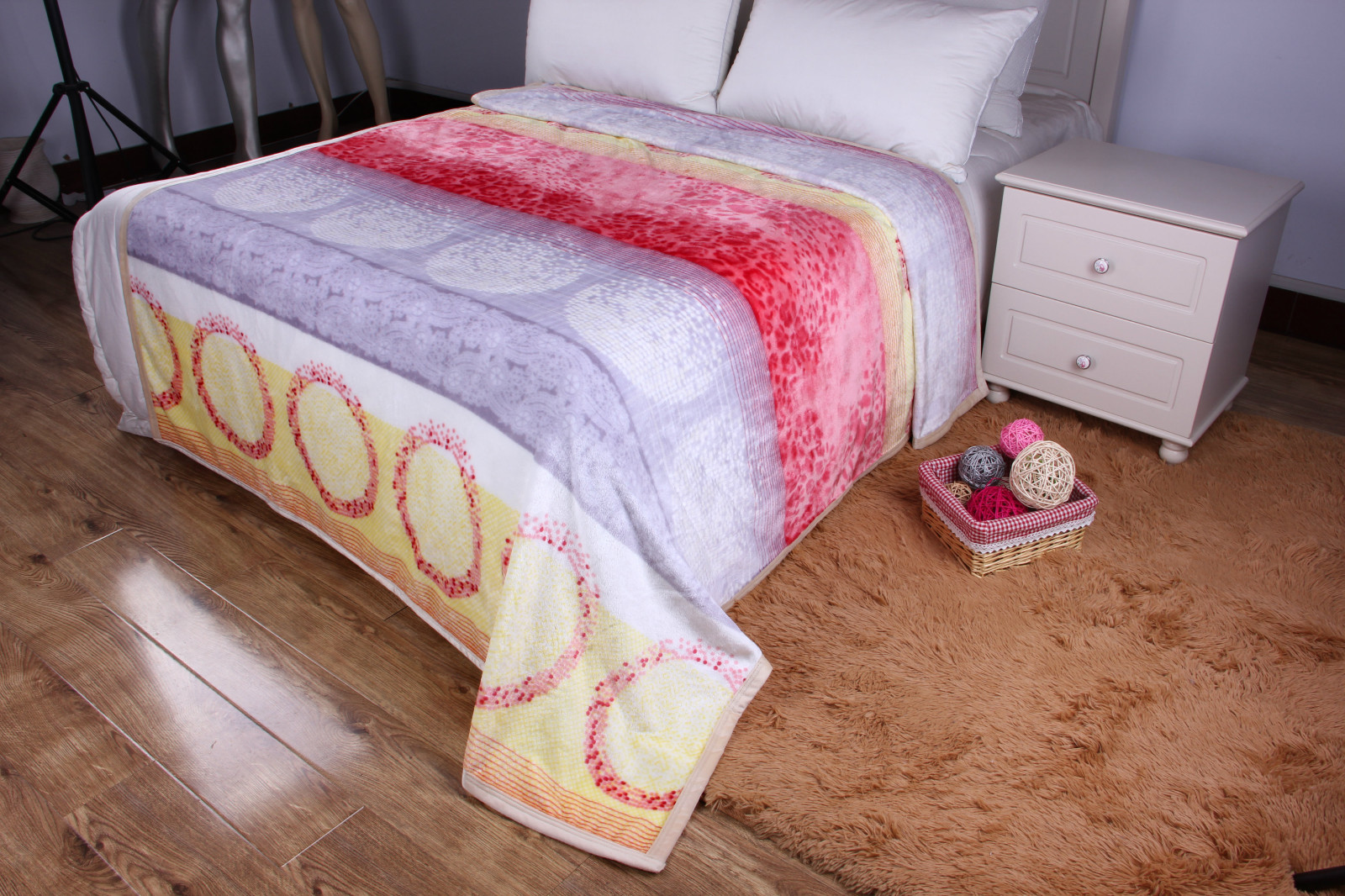 DaDa Bedding Boho Lavender Paisley Yellow Soft Warm Flannel Fleece ...
