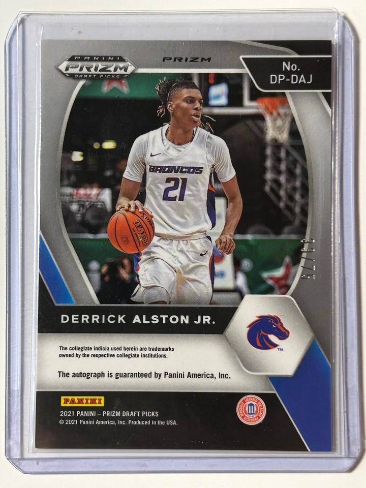 2021 PRIZM DRAFT ROOKIE BLUE ICE #/75 DERRICK ALSTON JR BOISE ST ...