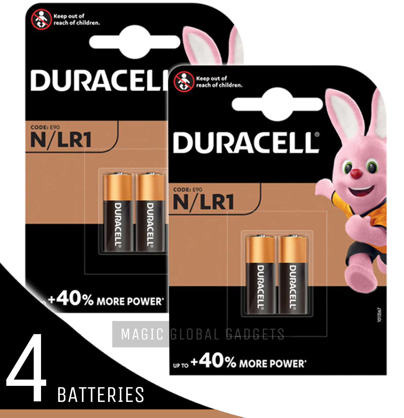 DURACELL LR1 N MN9100 1.5V ALKALINE BATTERY GP910A, 910A, E90, VERY ...