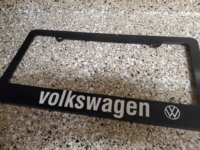 Black vw volkswagen plastic licence plate frame (one piece ) | eBay