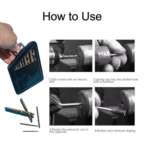 High Speed Steel Screw Extractor & Left Hand Drill Bit Set of 10, Easy ...