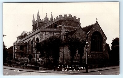 POSTCARD BASINGSTOKE ST MICHAEL'S CHURCH RPPC REAL PHOTOGRAPH | eBay UK