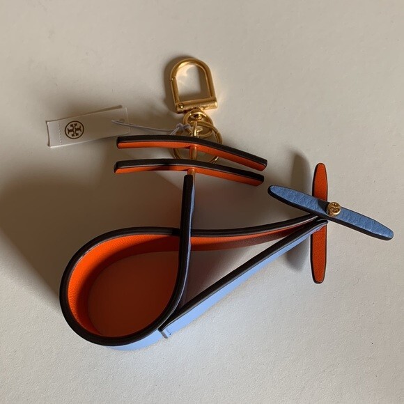 TORY BURCH Origami Helicopter Key Ring In Brilliant Orange Retail:$129 ...