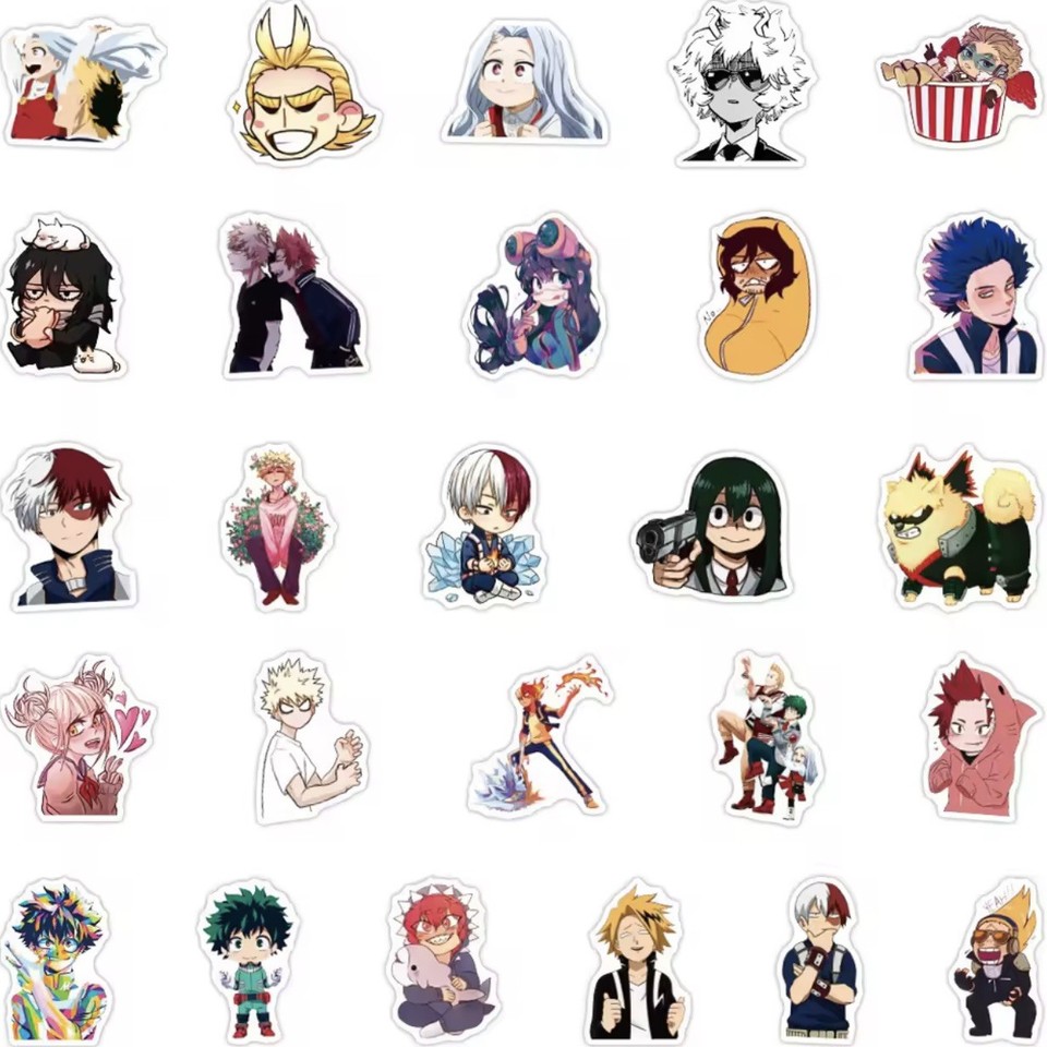 50PCS My Hero Academia Anime Stickers Deku Bakugo Todoroki All Might ...