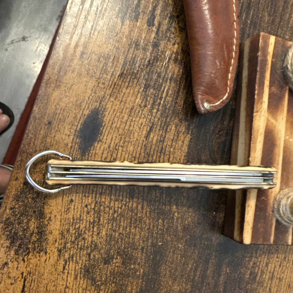 Vintage Schrade Walden Fish Knife Circa 1946-73 2 BLd. Staglon with ...