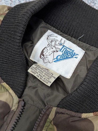 vintage 1980s puffer jacket GOOSE DOWN bomber L/XL hunting FROGSKIN ...