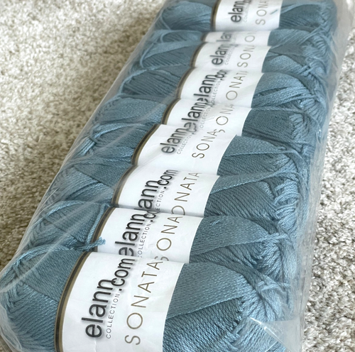Lot 10 skeins elann SONATA Cotton Knit Crochet Stormy Blue Sky Brazil ...