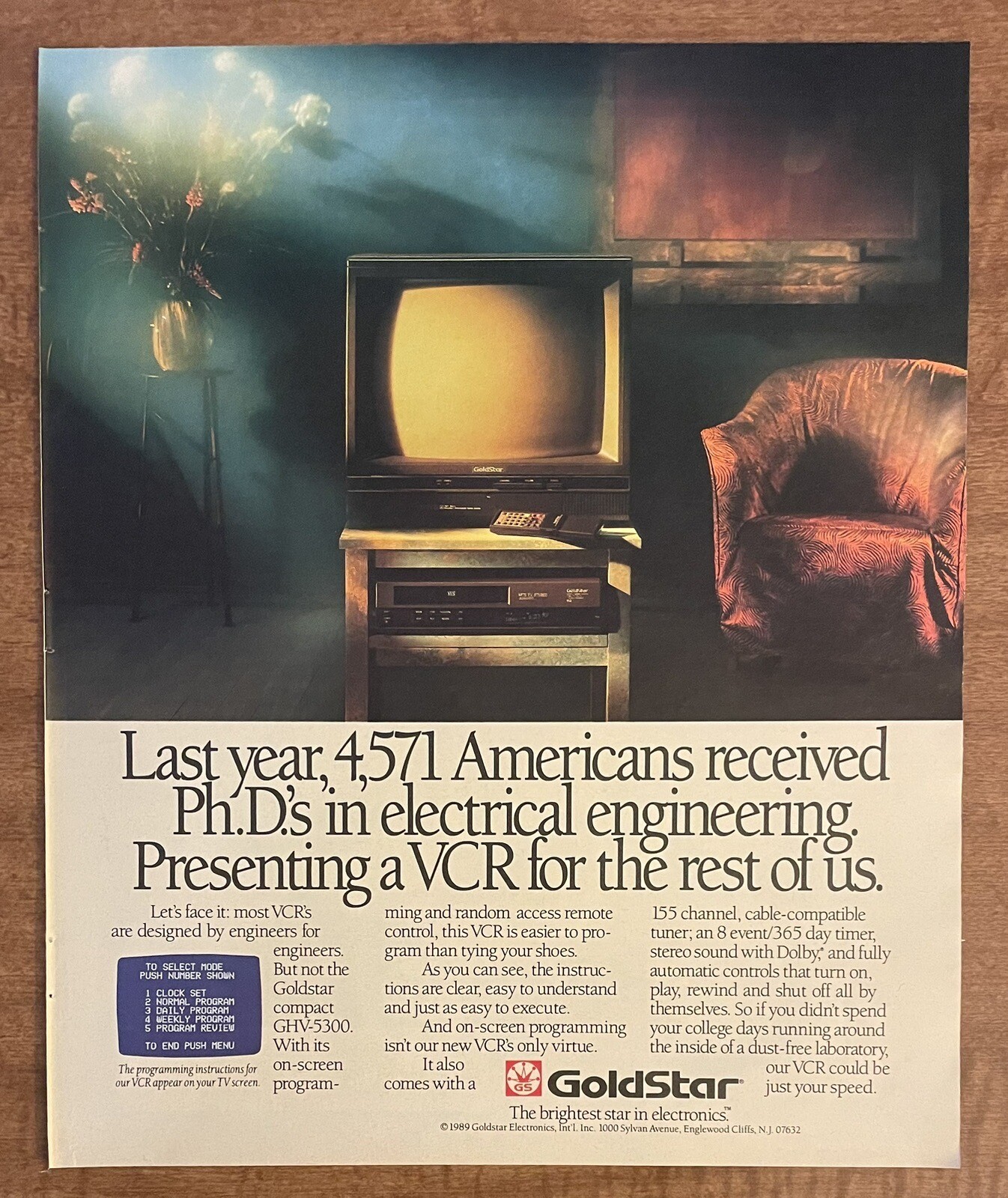1989 Goldstar VCR Living Room Scene Old Tech 80s Print Ad | eBay