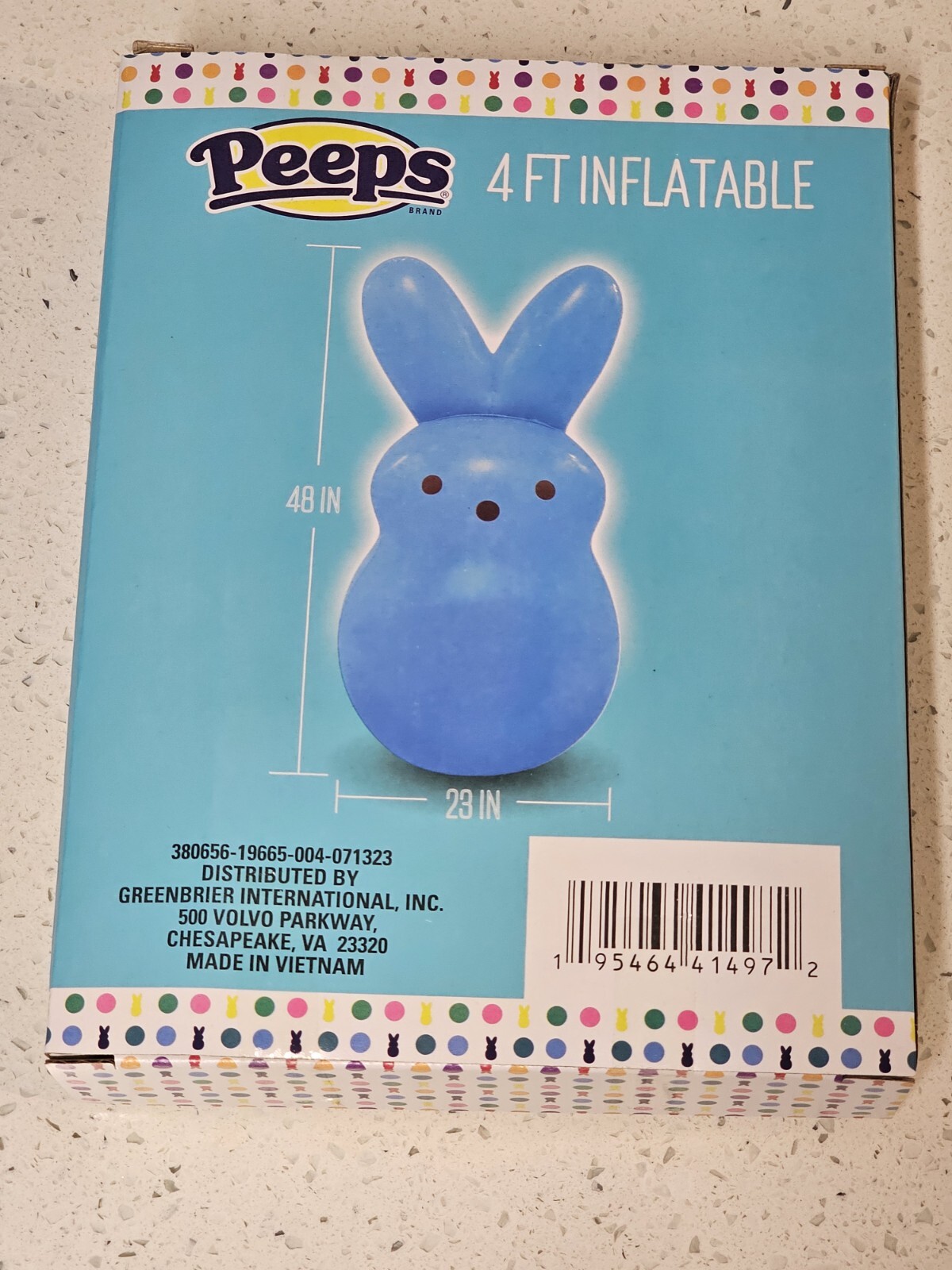 Peeps 4 Ft Inflatables Blue Bunny Easter Indoor/Outdoor Tiktok Free ...