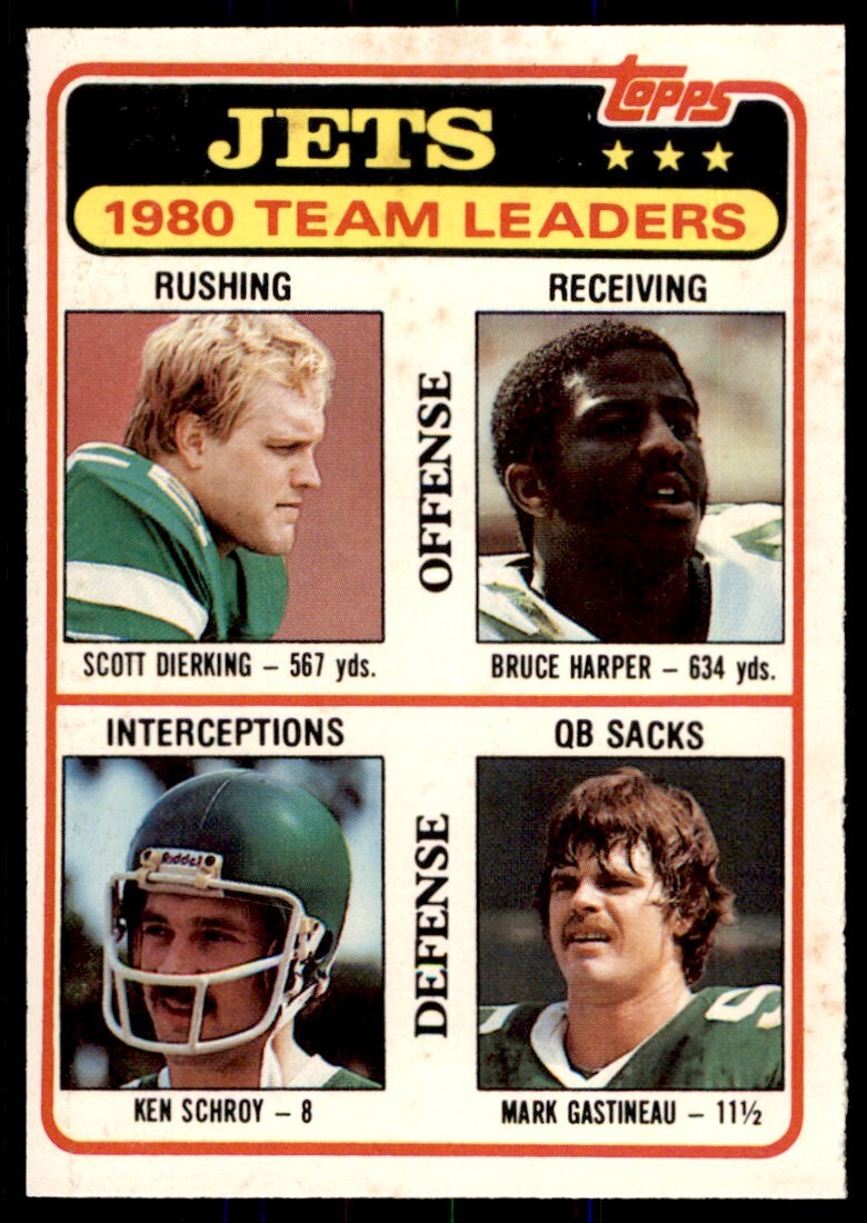 1981 TOPPS SCOTT DIERKING/BRUCE HARPER/KEN SCHROY/MARK GASTINEAU NEW ...