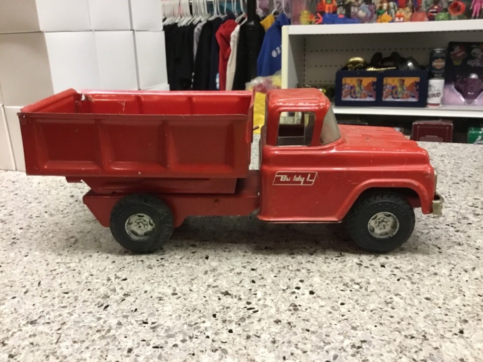 Vintage Buddy L Dump Truck Red Pressed Steel 14.5" bank | eBay