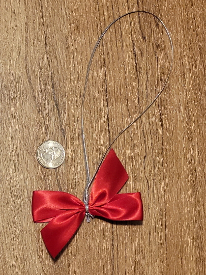 GOLD STRETCH 8" Elastic LOOP (16") Red Satin 100 BOW premade HANDMADE ...